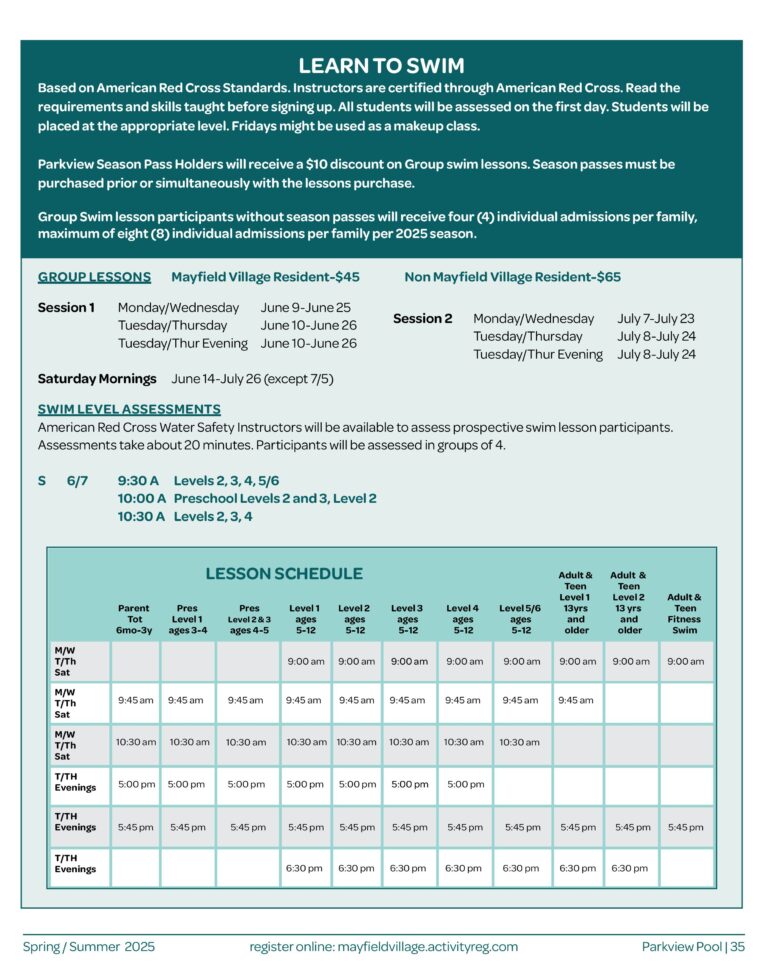 Parkview Pool - Mayfield Village Recreation